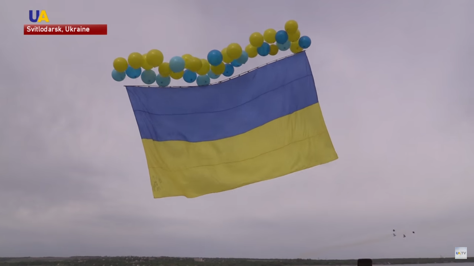 Ukrainian Flag Flies Over Occupied Donbas - Freedom